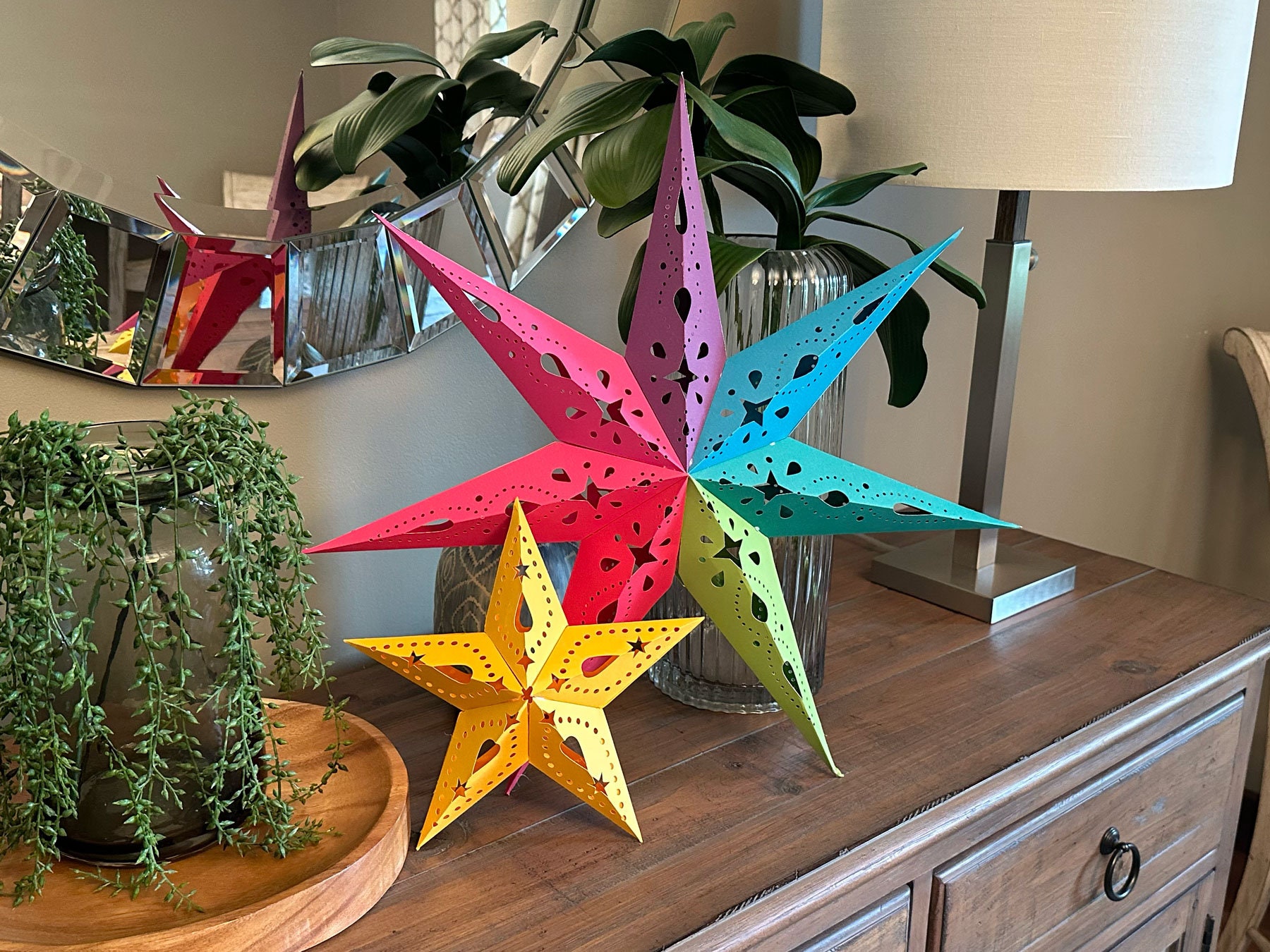 Celestial Glow 3D Five-point Star SVG Template - Etsy