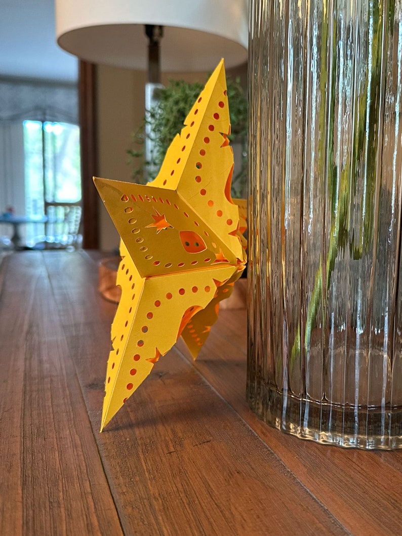 Celestial Glow 3D Five-point Star SVG Template - Etsy