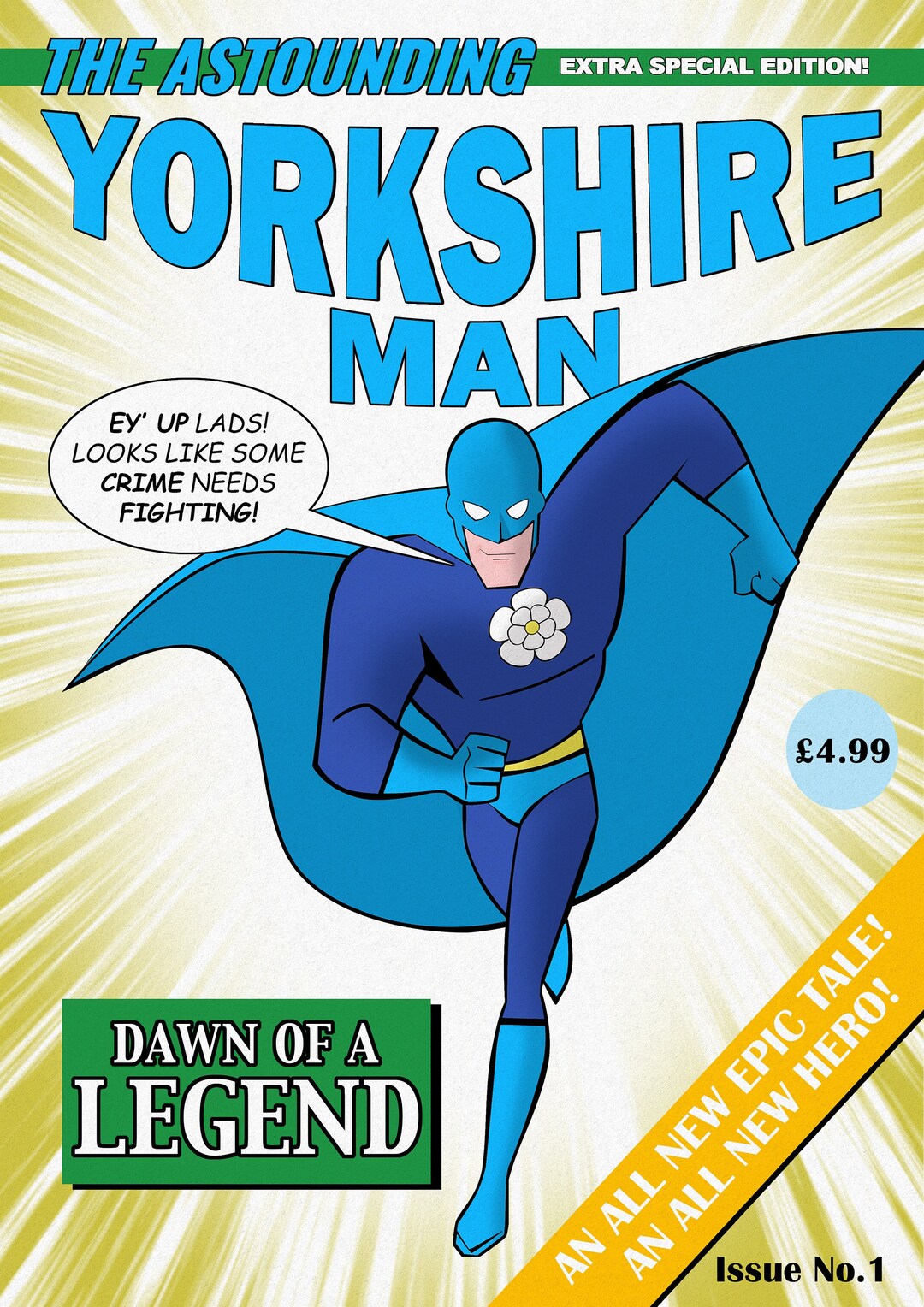 Yorkshire Man Comic Front Cover Poster. - Etsy