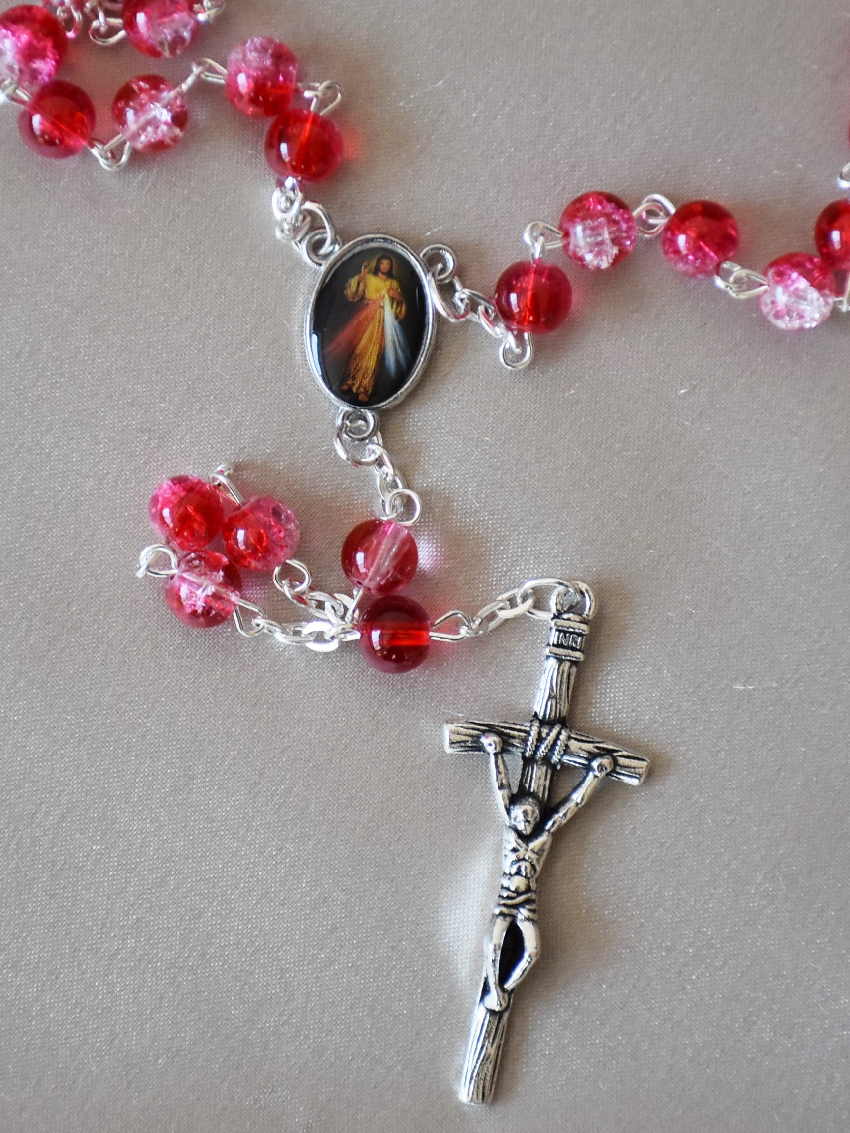 Divine Mercy Chaplet Chaplet of Divine Mercy, Glass Rosary, St ...