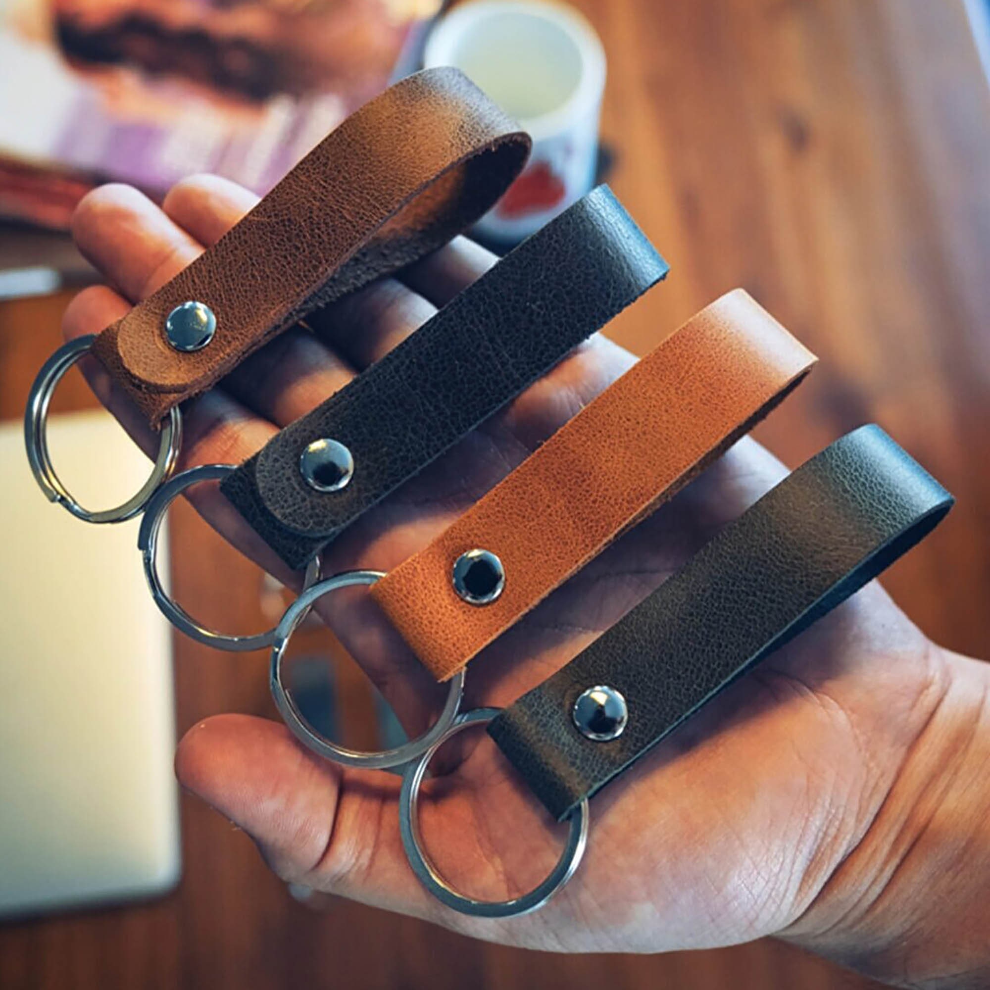 Personalized Leather Keychain Handmade Leather Keychain - Etsy