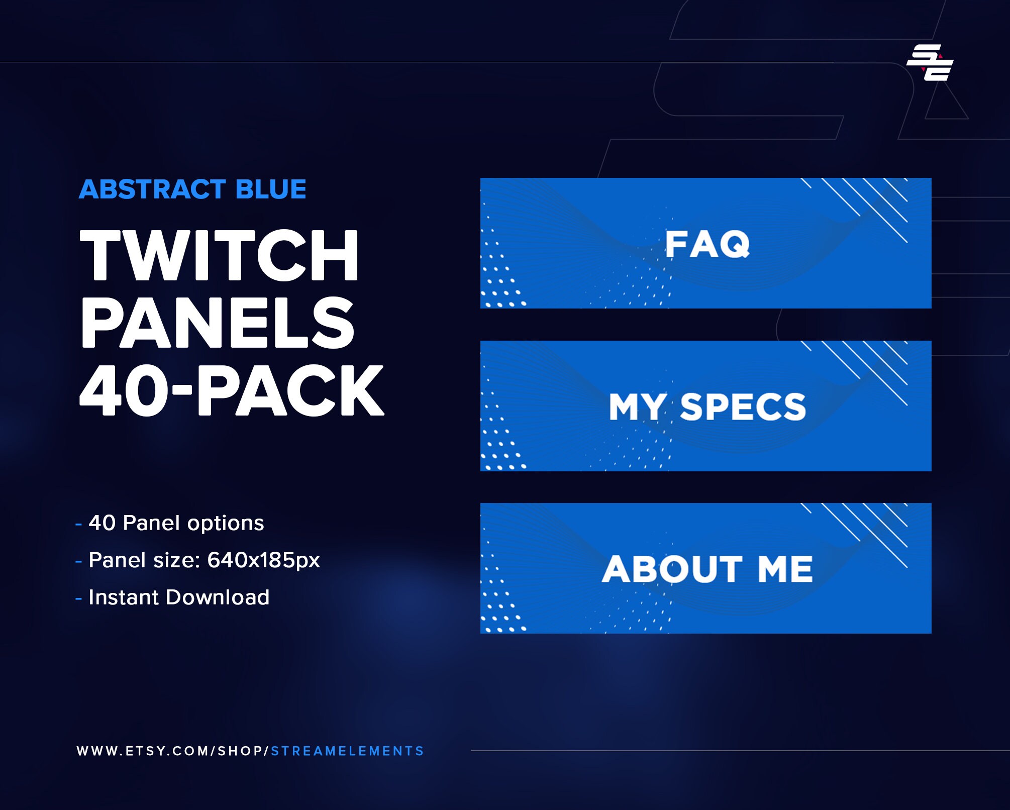 Twitch Panels Pack, 40 HQ Profile Panels, Blue Color, for Twitch ...