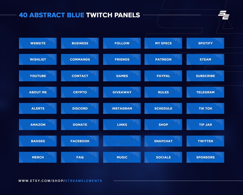 Twitch Panels Pack, 40 HQ Profile Panels, Blue Color, for Twitch ...