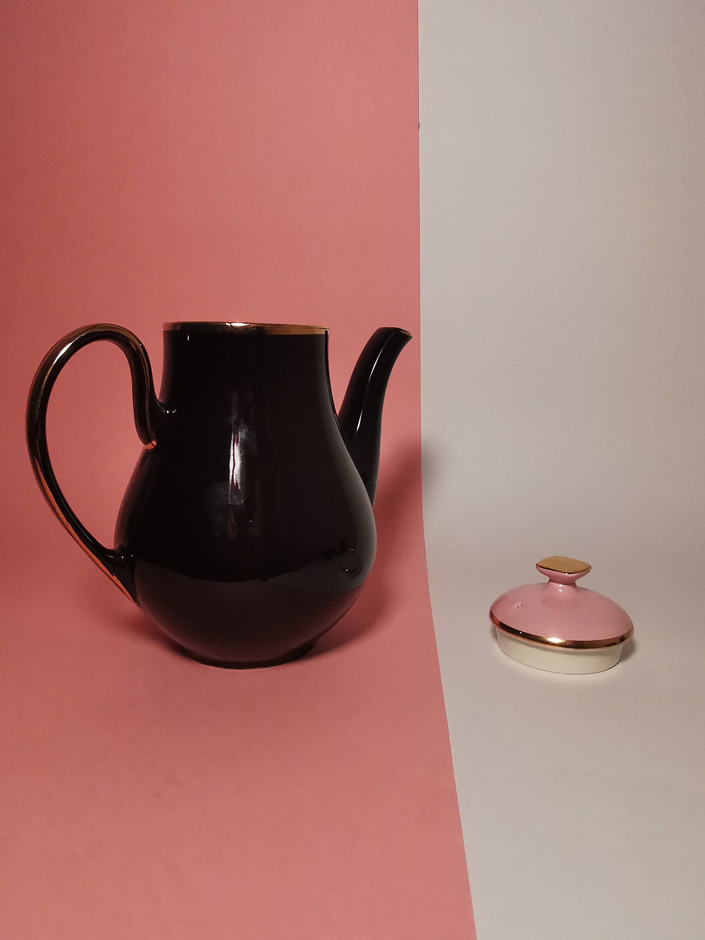 Vintage Palissy Pottery England Madeleine 22 Carat Gold Finest Pot, Cup ...