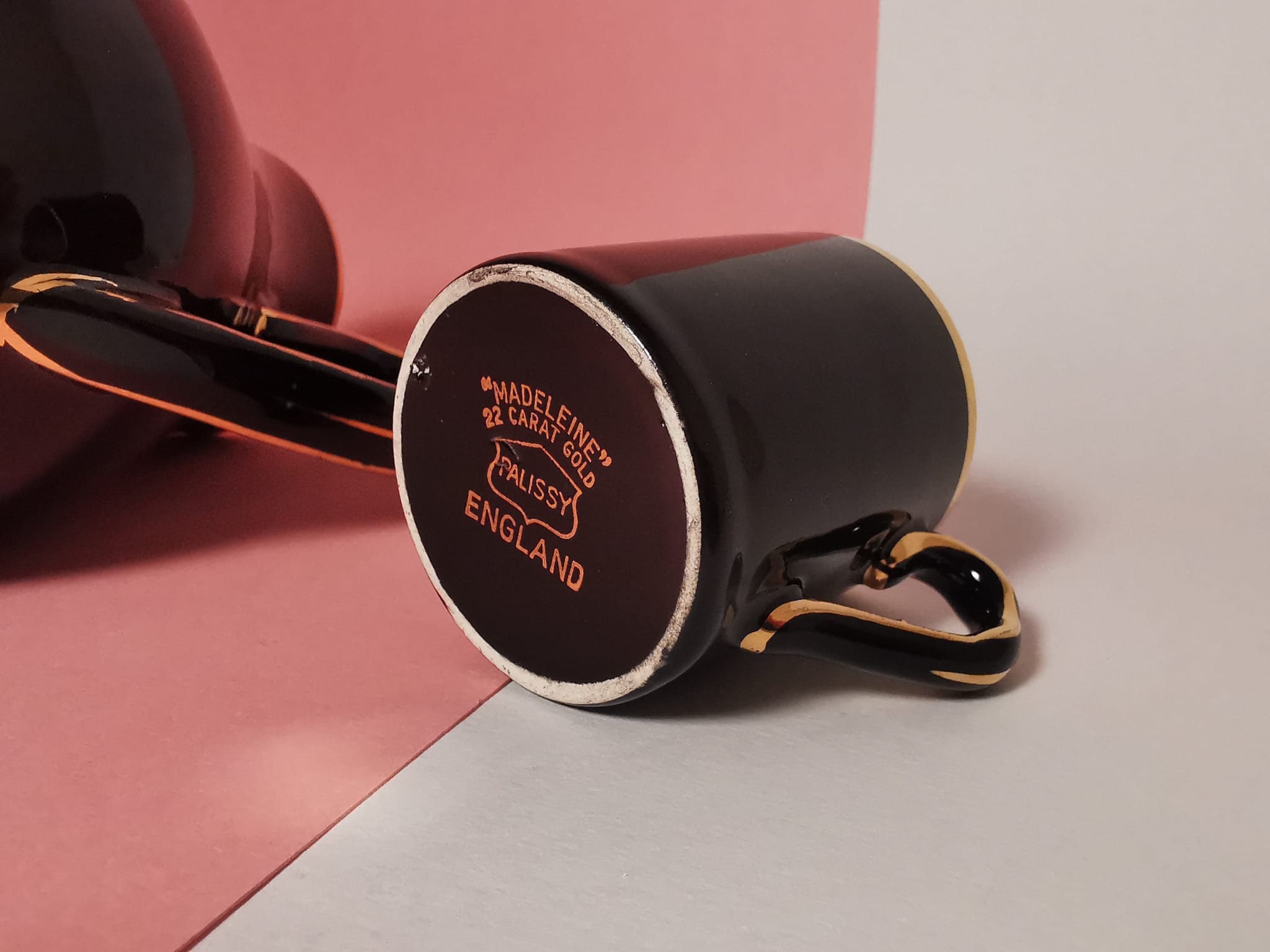 Vintage Palissy Pottery England Madeleine 22 Carat Gold Finest Pot, Cup ...