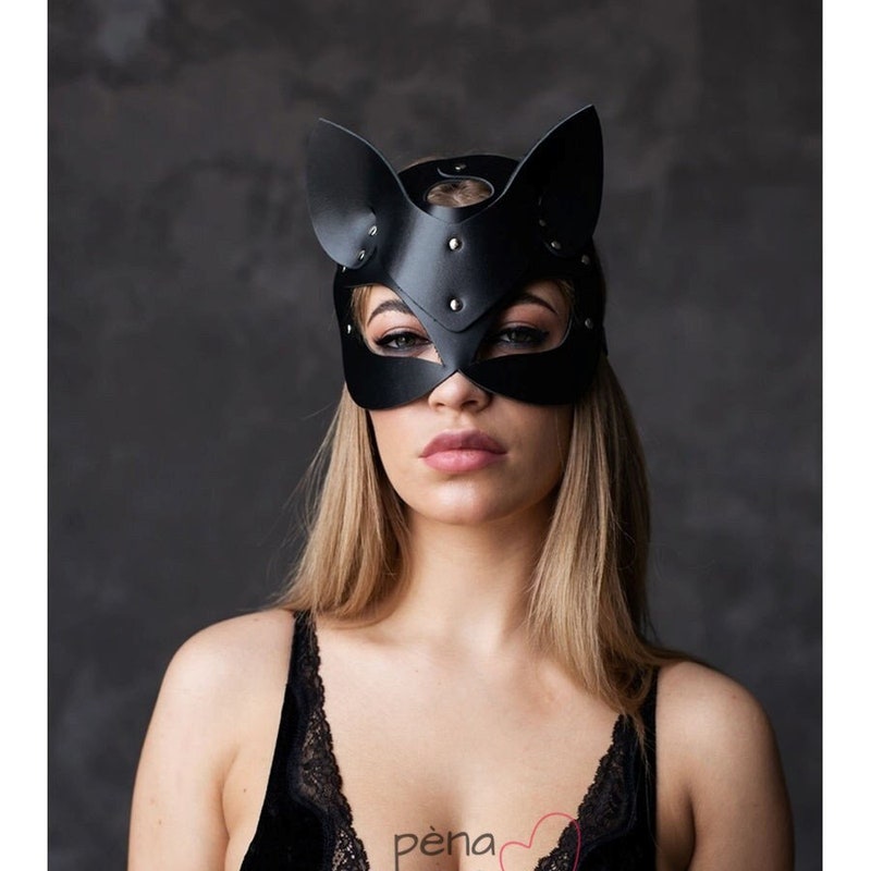 Leather Mask Cat Women - Etsy