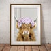 Highland Cow in a Shower Cap Print, Cow Bathing, Funny Bathroom Print ...