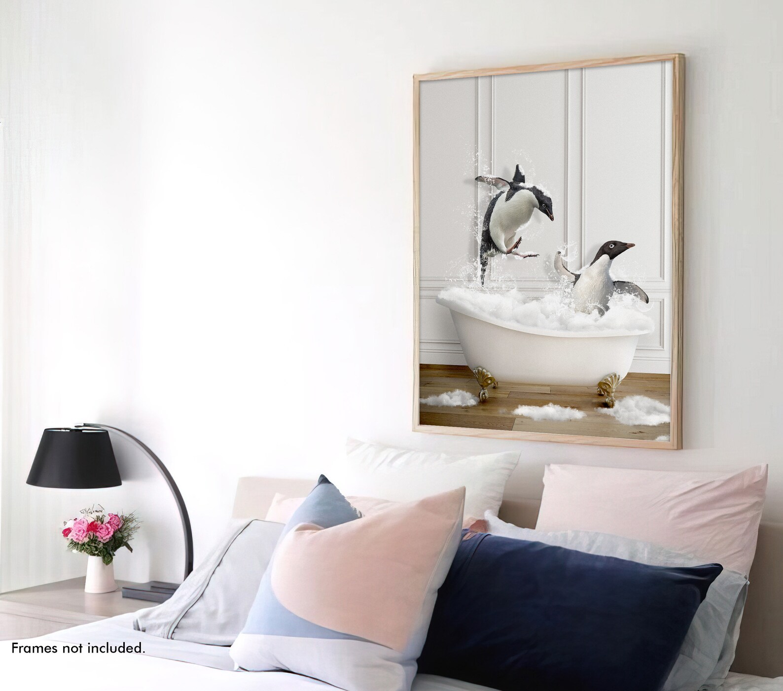 Penguins Playing in Bath Tub Print Penguin Bathing Funny - Etsy UK