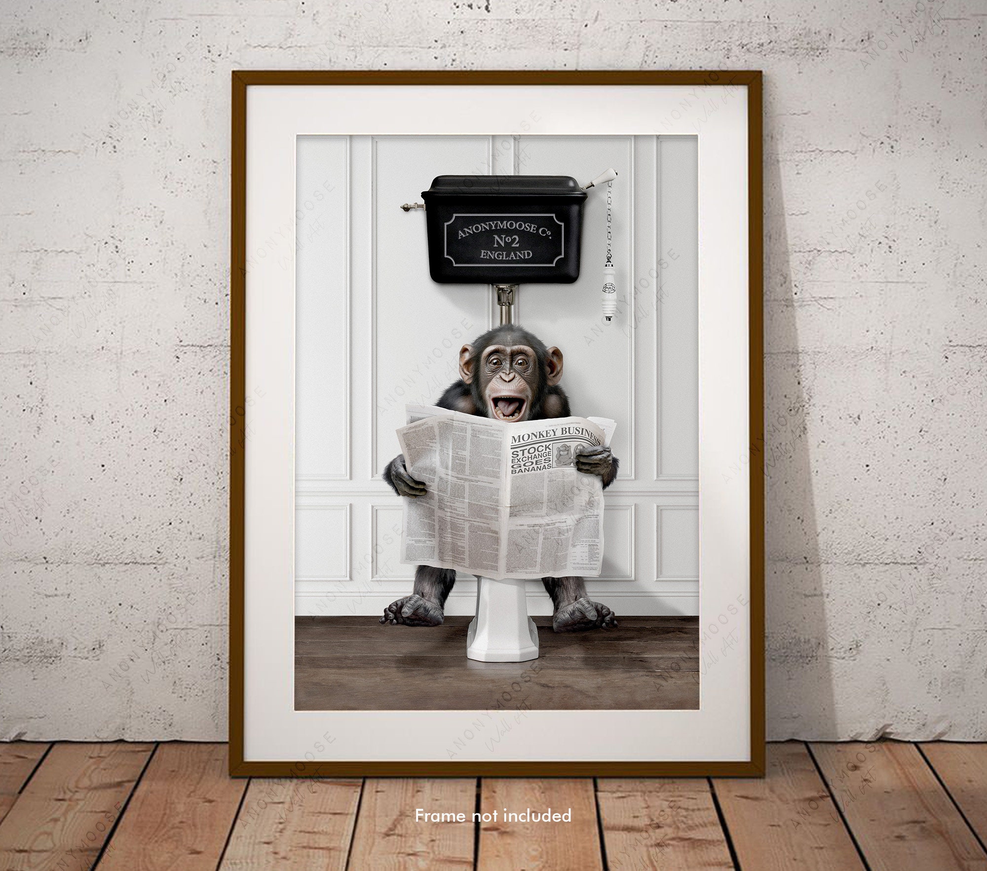 Chimpanzee Monkey on Toilet With Newspaper Victorian Toilet - Etsy UK