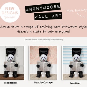 Panda on Toilet With Newspaper, Panda Victorian Toilet, Funny Bathroom ...