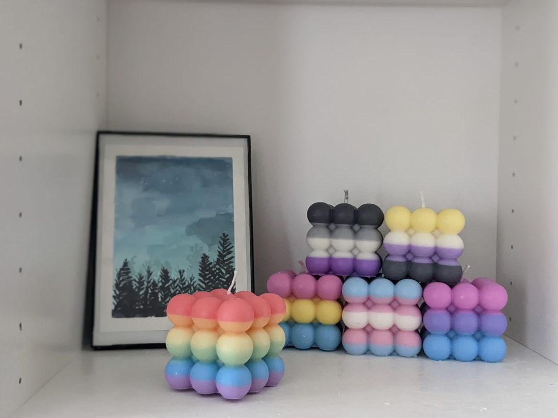 LGBTQ Pride Celebration Candle Rainbow Flag Bubble Candle - Etsy