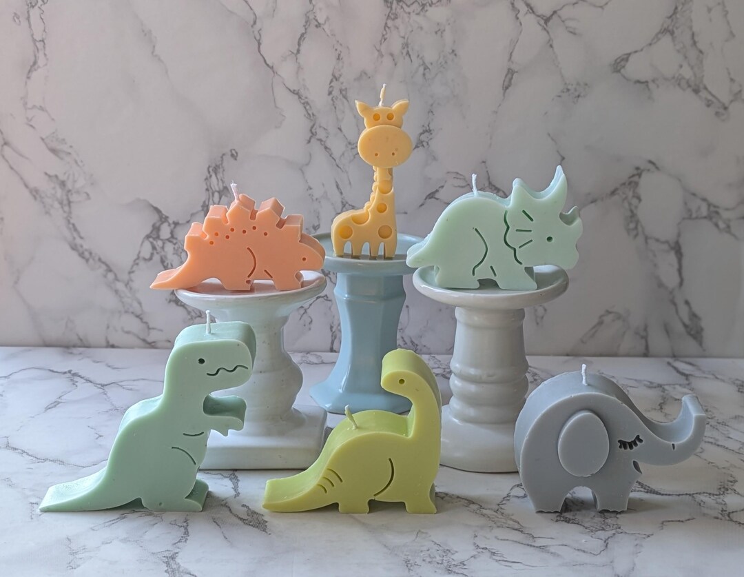 Handmade Animal Shaped Candles | Dinosaur, Elephant, Giraffe | Coconut ...