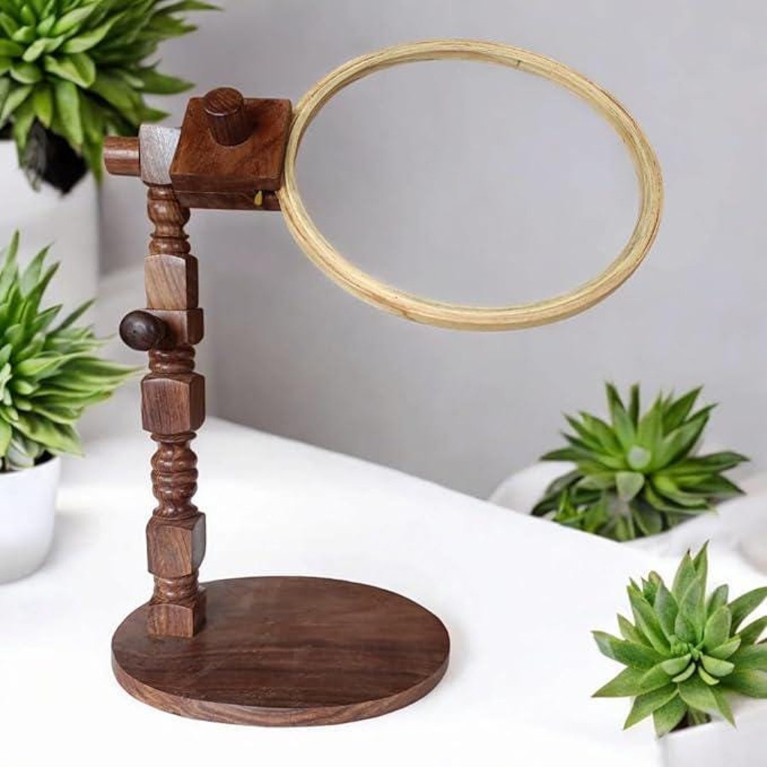 Adjustable Rosewood Embroidery Frame Holder - Rotating 360 Degree Seat ...