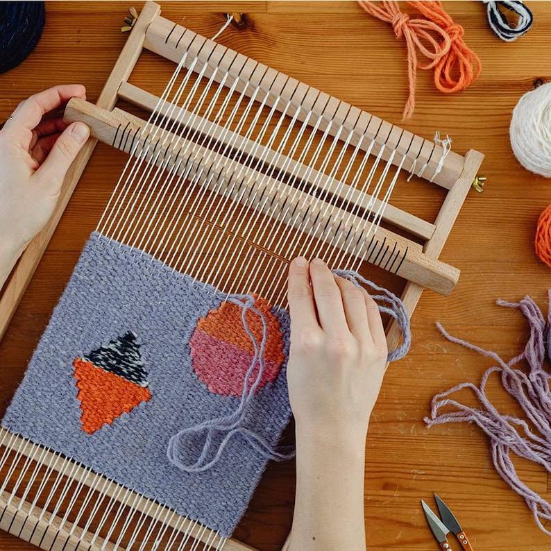 Handmade Wooden Weaving Loom Kit - Customizable DIY Craft Gift, Peg ...