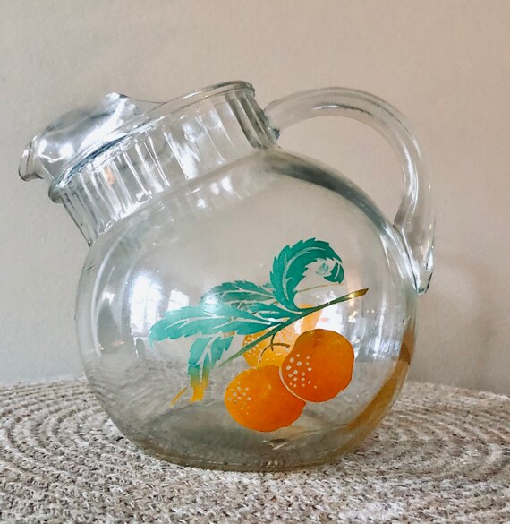 Vintage Tilted Orange Juice Pitcher | Etsy
