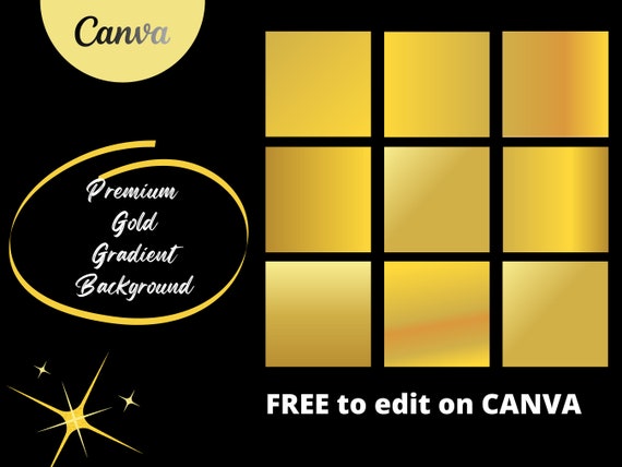 Gold Canva Template Gold Gradient Premium Ecommerce | Etsy