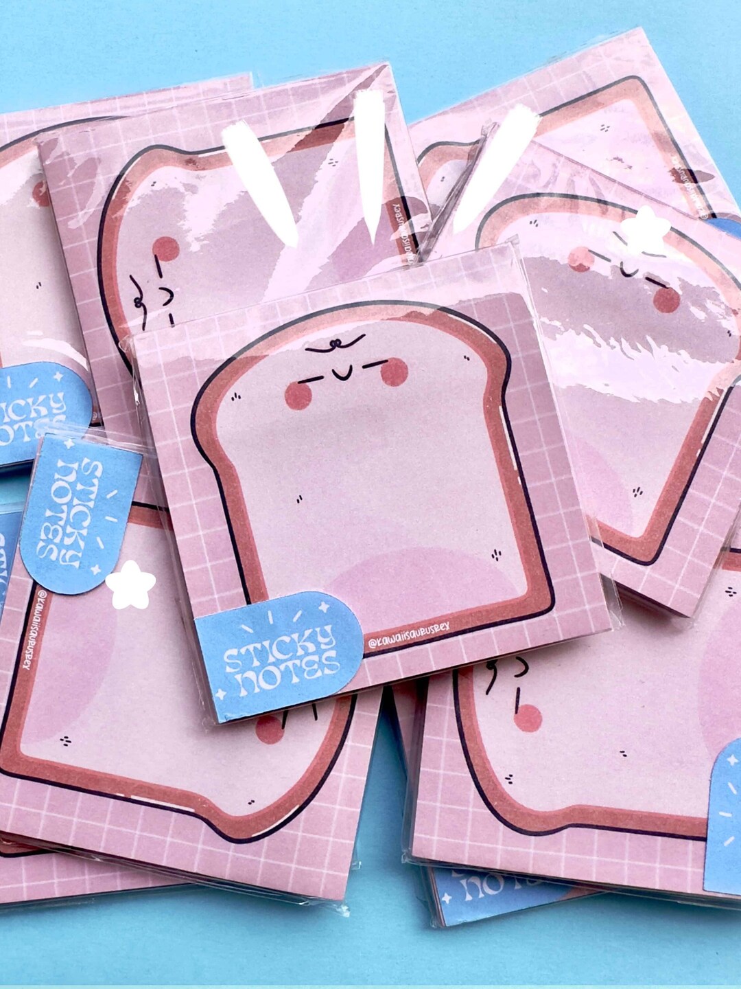 Sticky Notes ''crunchy Toast'' - Kawaii Notepad - Toast Fun Memo Pad ...