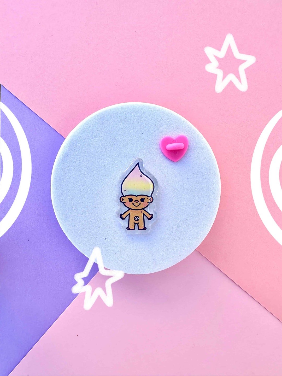 Pin ''cute Troll'' - Clear Acrylic Pin - Cute Kawaii Pin - Troll ...