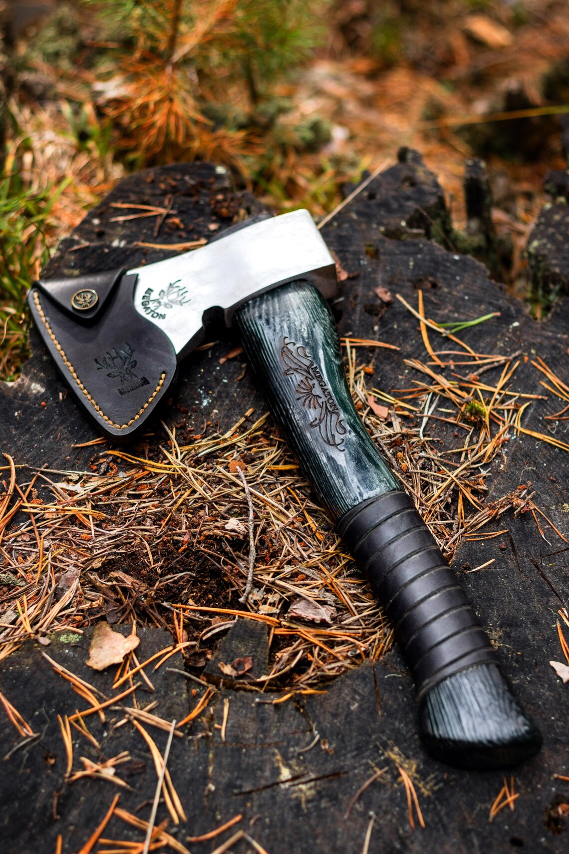 Personalized Axe Green Night 33 Cm Bushcraft Axe Glowing at - Etsy