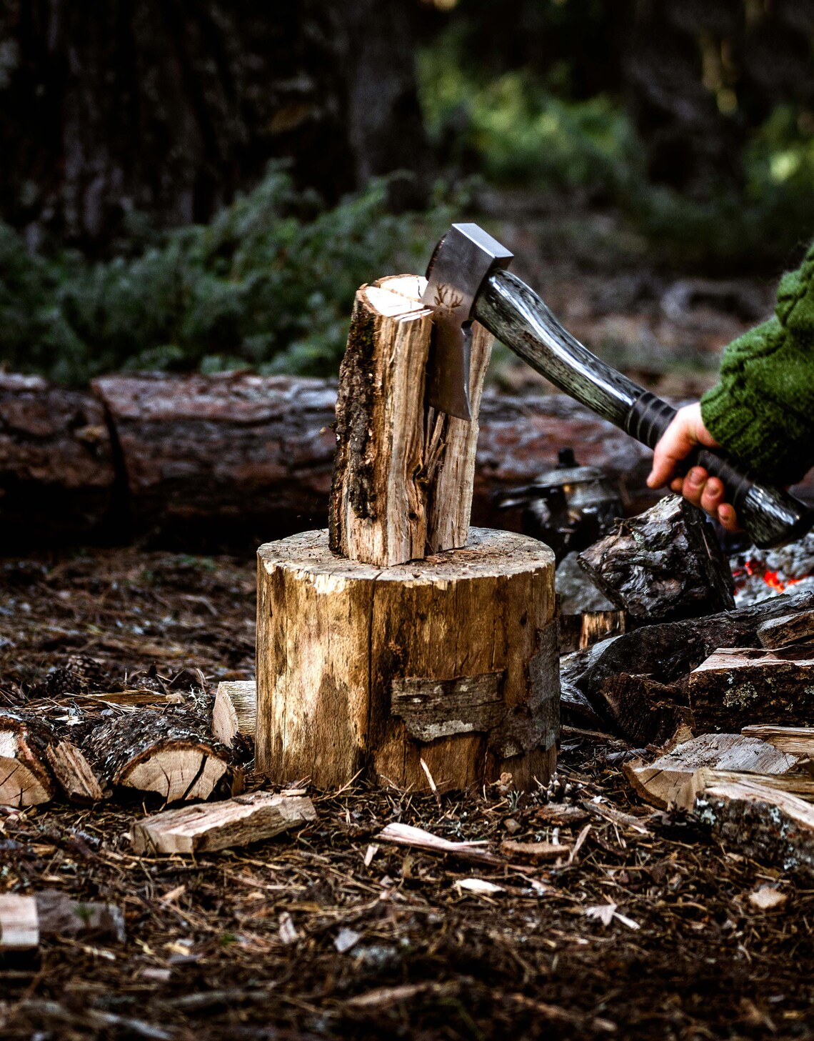 Personalized Axe Green Night 33 Cm Bushcraft Axe Glowing at - Etsy