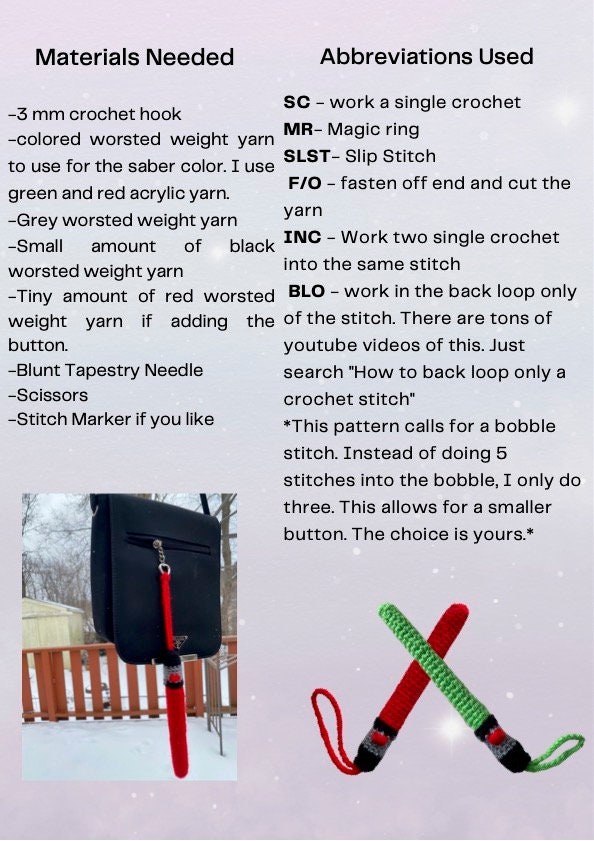 Light Sword Vape Pen Holder Crochet Pattern PDF / Amigurumi / Pen ...