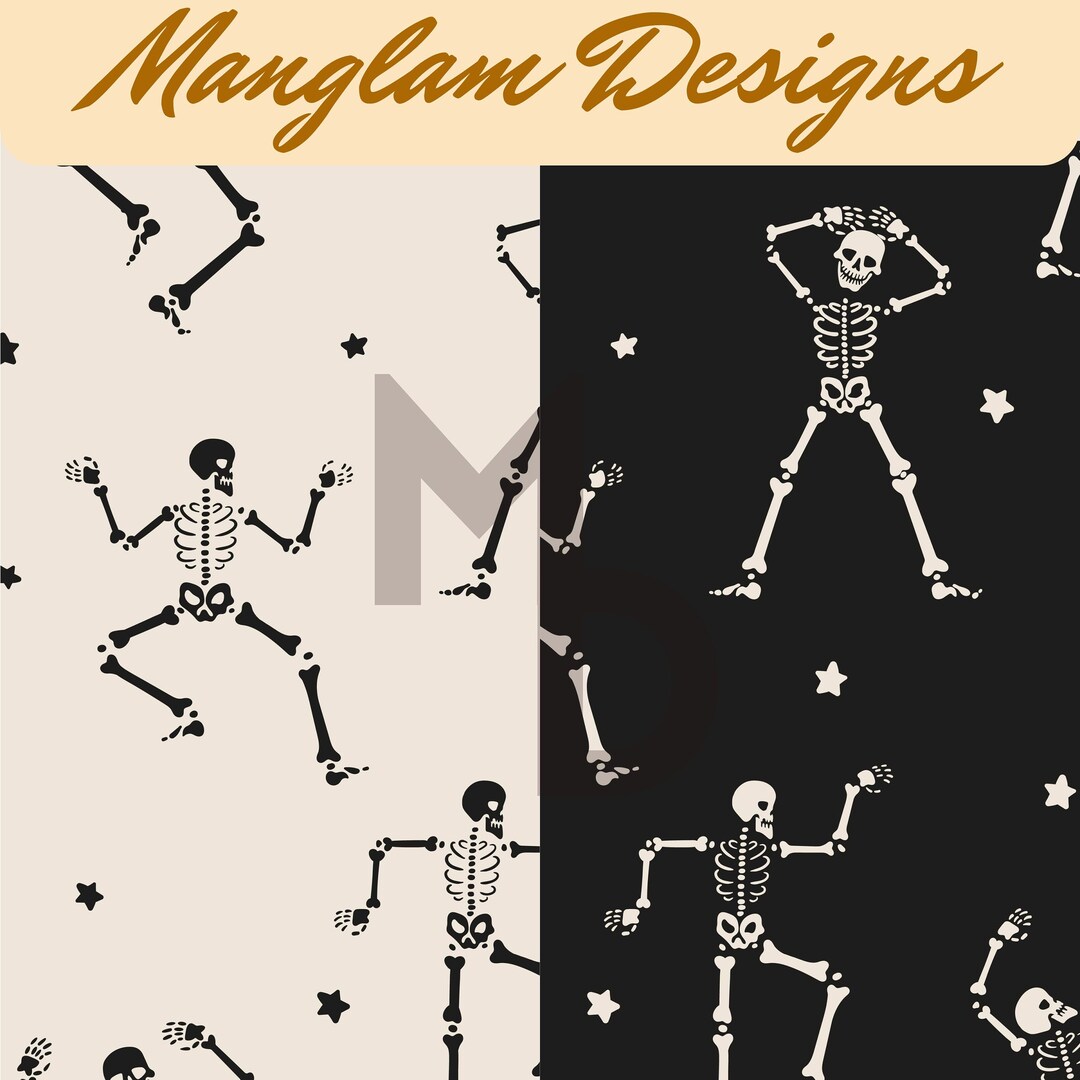 Halloween Skeleton Seamless Repeat Pattern, Spooky Seamless, Dancing ...