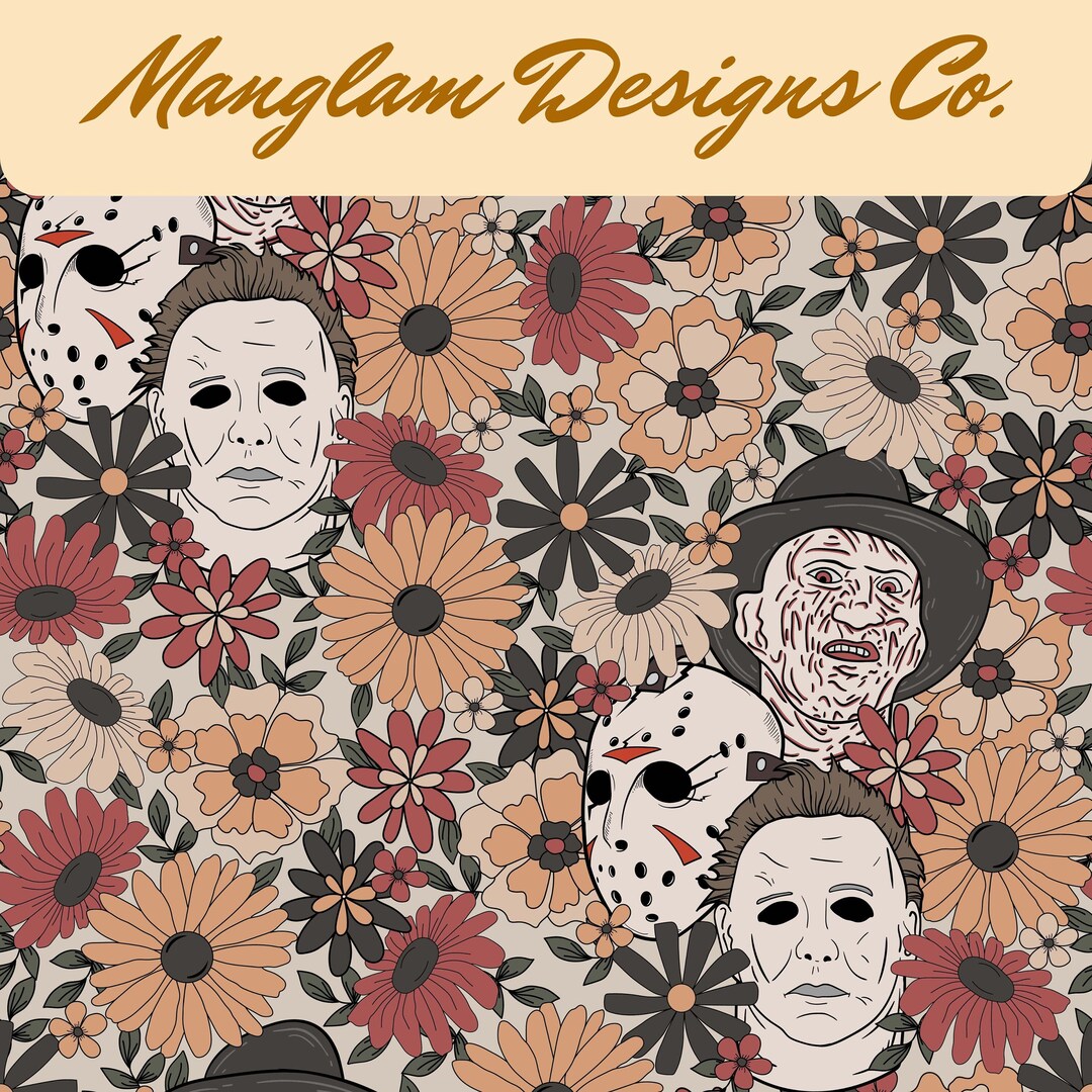 Horror Seamless File Halloween Floral Seamless Horror Scary - Etsy