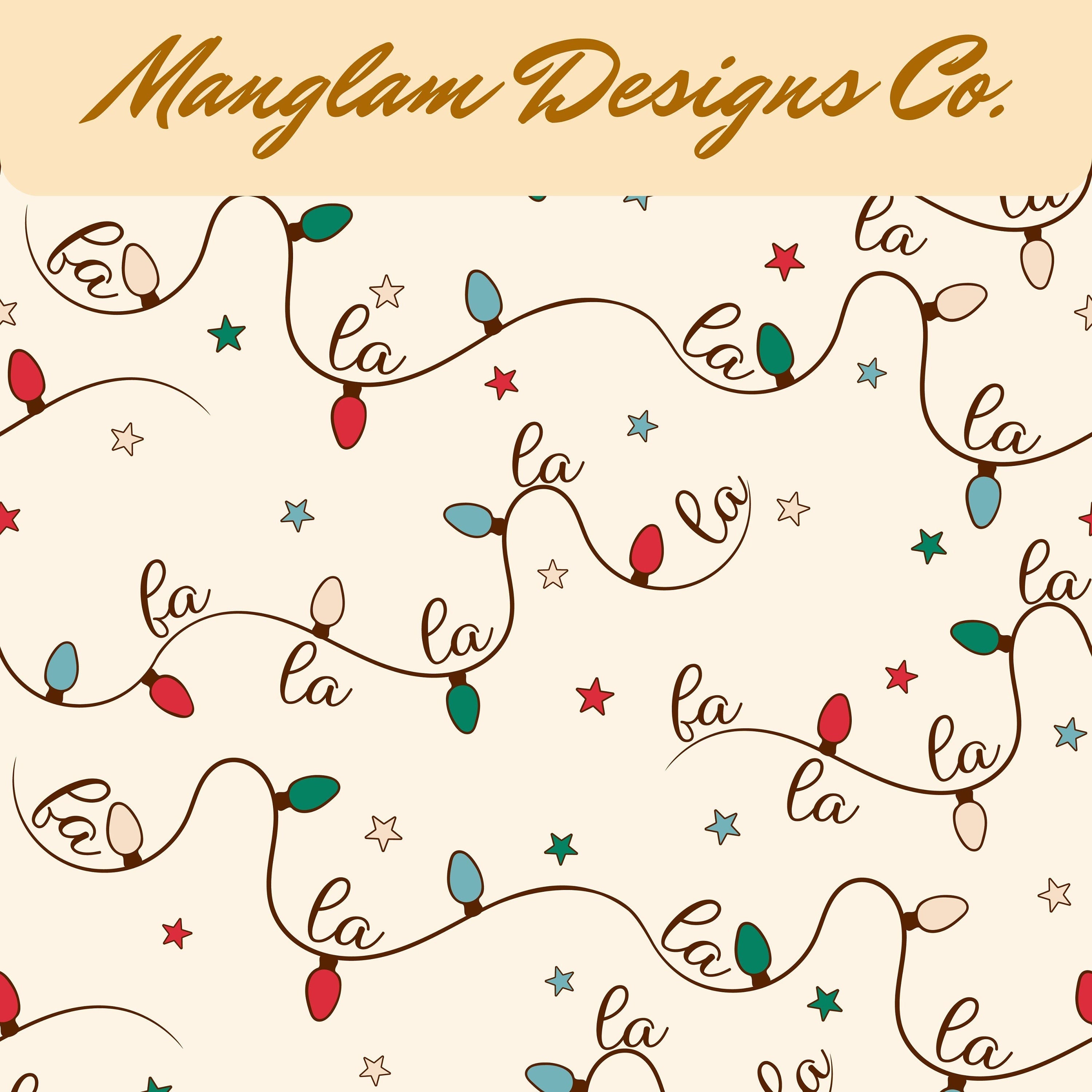 Christmas Lights Winter Seamless Repeat Pattern, Christmas Ornaments ...