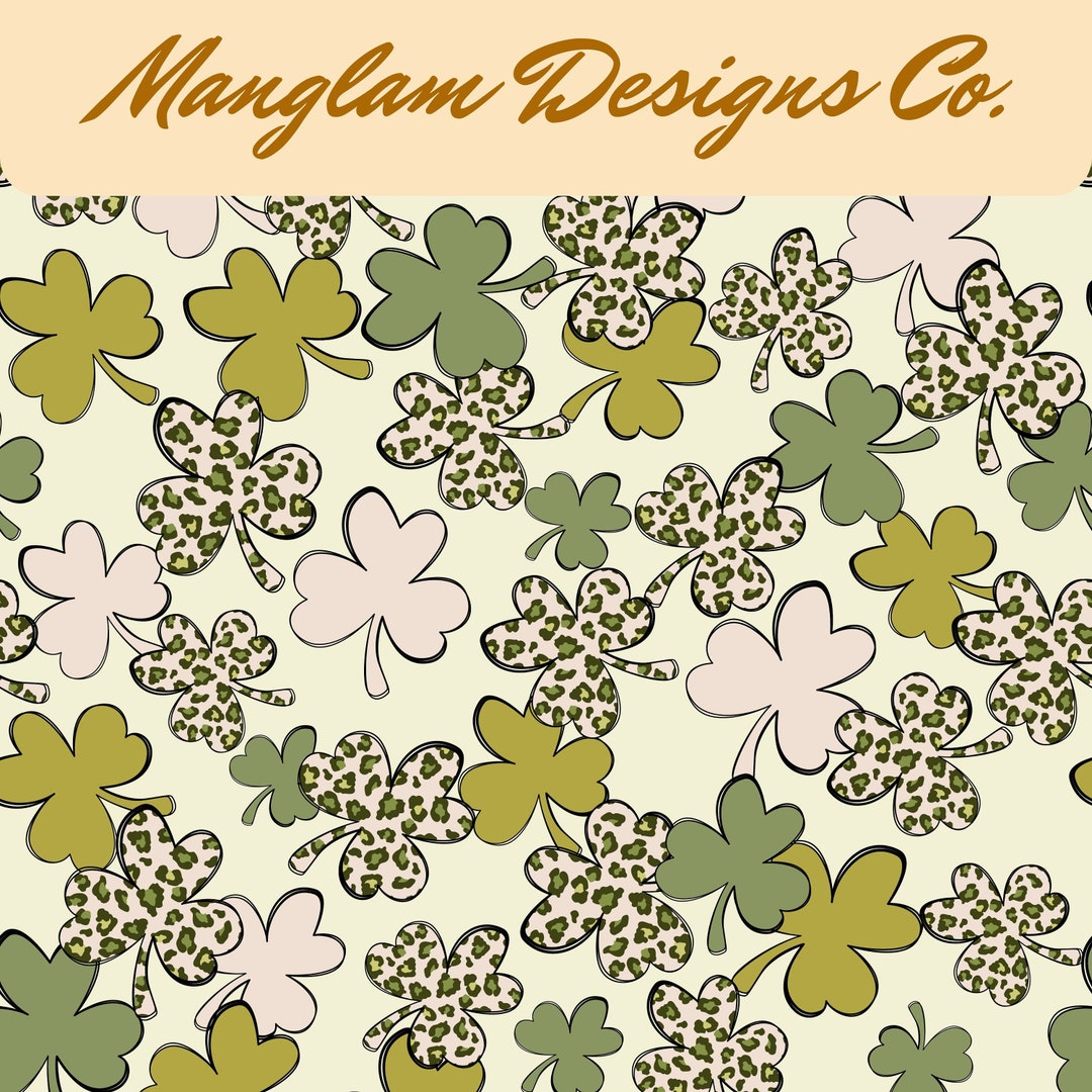 St Patrick's Day Lucky Clover Leaf Seamless Repeat Pattern, Spring ...