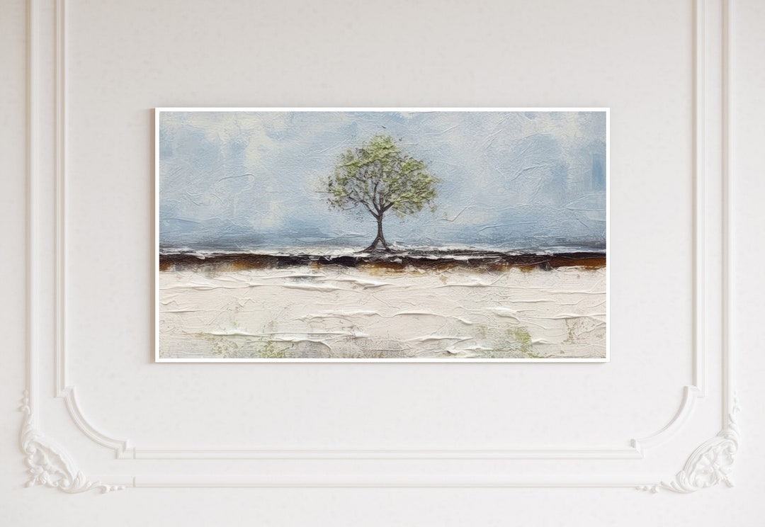 Stoic Stand: Minimalist Landscape Art Using Acrylic Molding and Impasto ...
