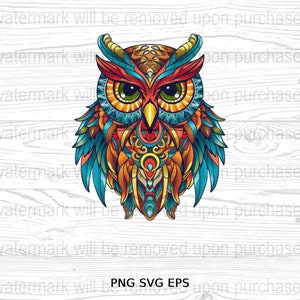 Boho Owl Art 11 SVG PNG EPS Clipart Commercial Use Vector Graphics - Etsy