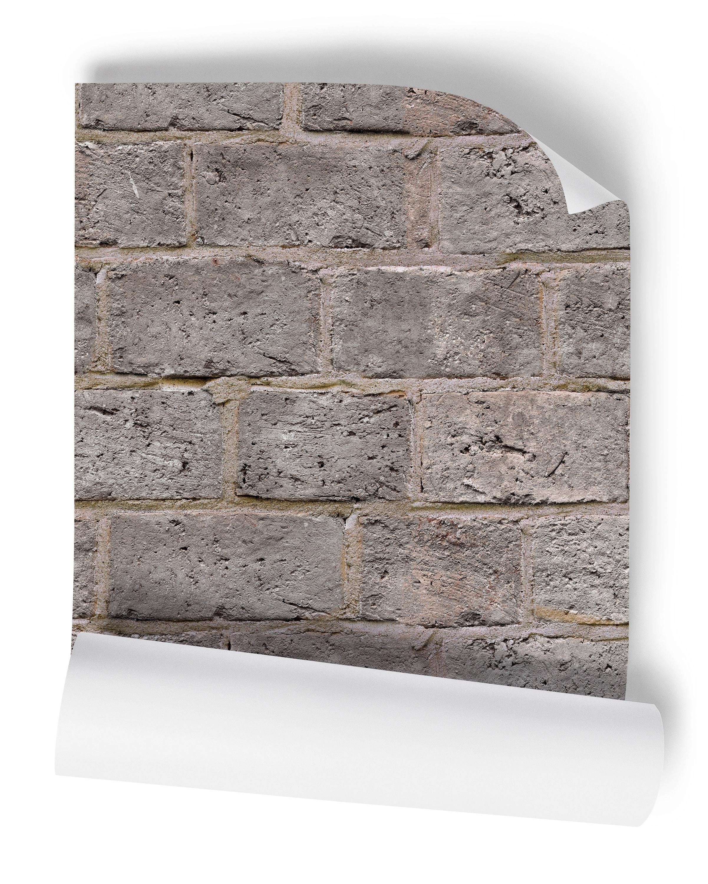 Limestone Brick Wallpaper Mural: Light Smoke, Canvas Texture, Peel and ...
