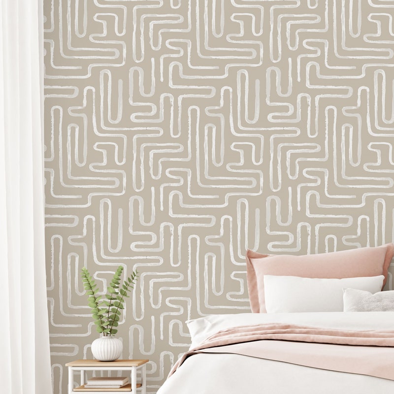Squiggly Line Wallpaper - Etsy