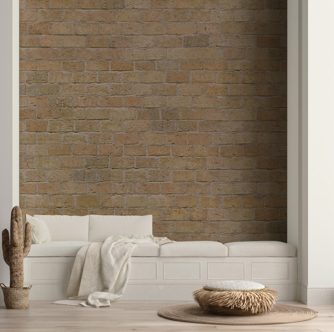 Limestone Brick Wallpaper Mural: Peel and Stick Canvas Texture - Etsy