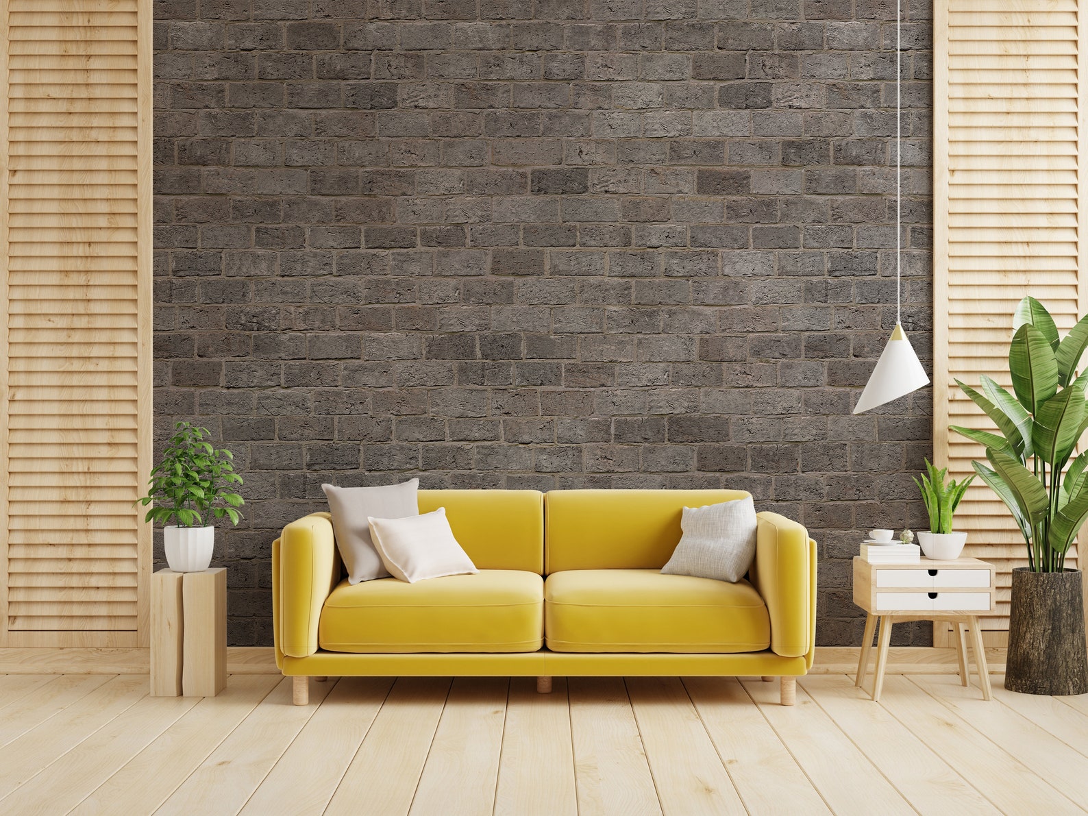 Limestone Brick Wallpaper Mural: Light Smoke, Canvas Texture, Peel and ...