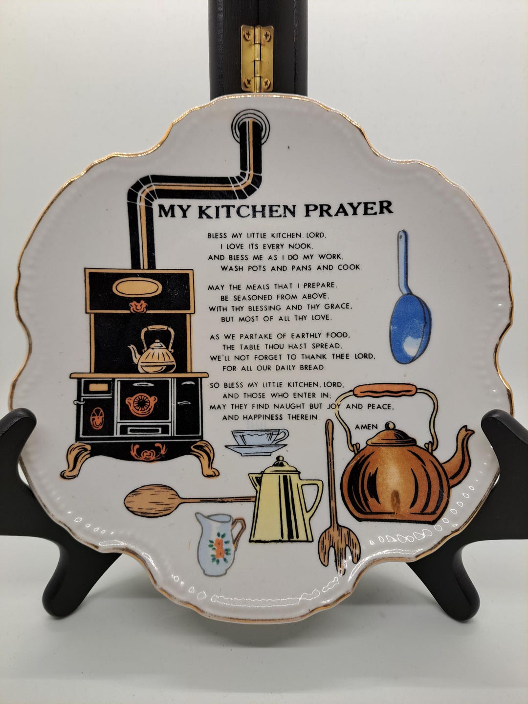 Vintage my Kitchen Prayer Plate 1970s Wall Art Kitchen Wall - Etsy