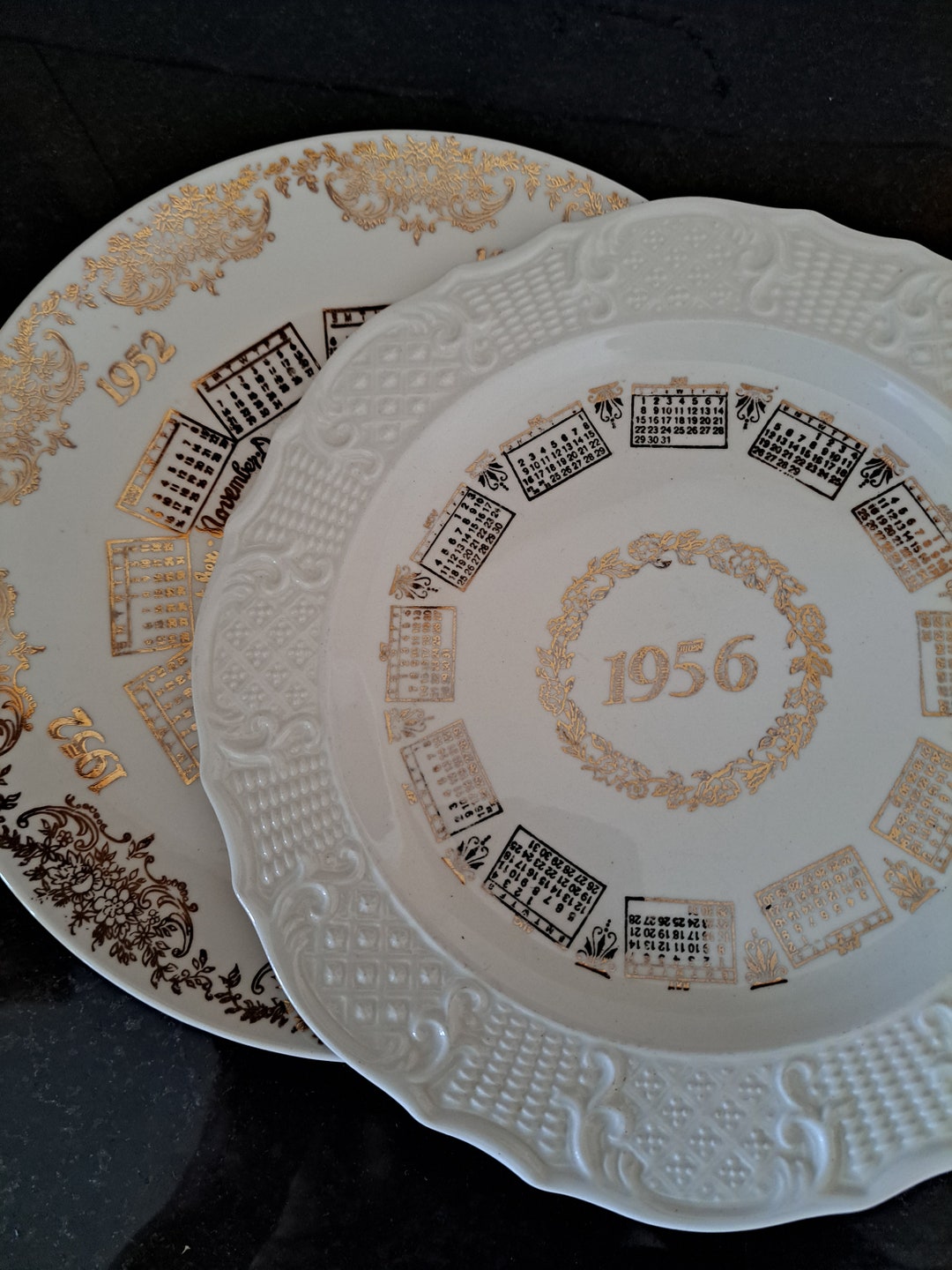 Vintage Calendar Plates 1952 and 1956 Birthday Anniversary Choose One ...