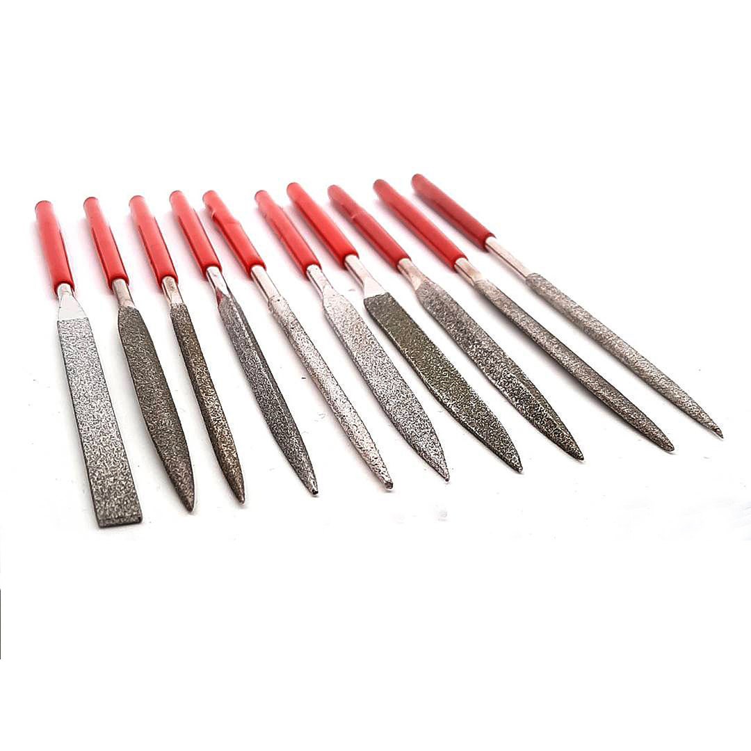 Diamond File Set 10-pcs. With Insulated Shaft Metal File Key Files ...