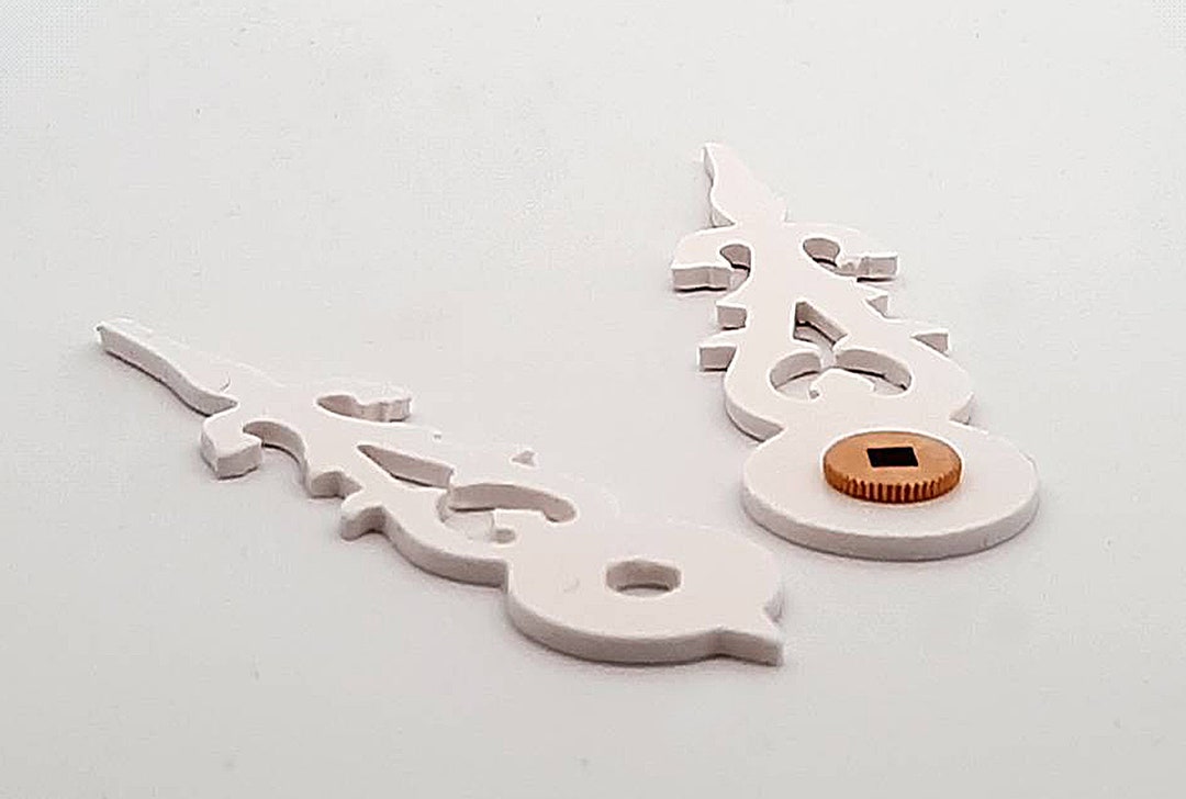 Hands for Cuckoo Clocks Clock Hands White Plastic With Brass Lining ...