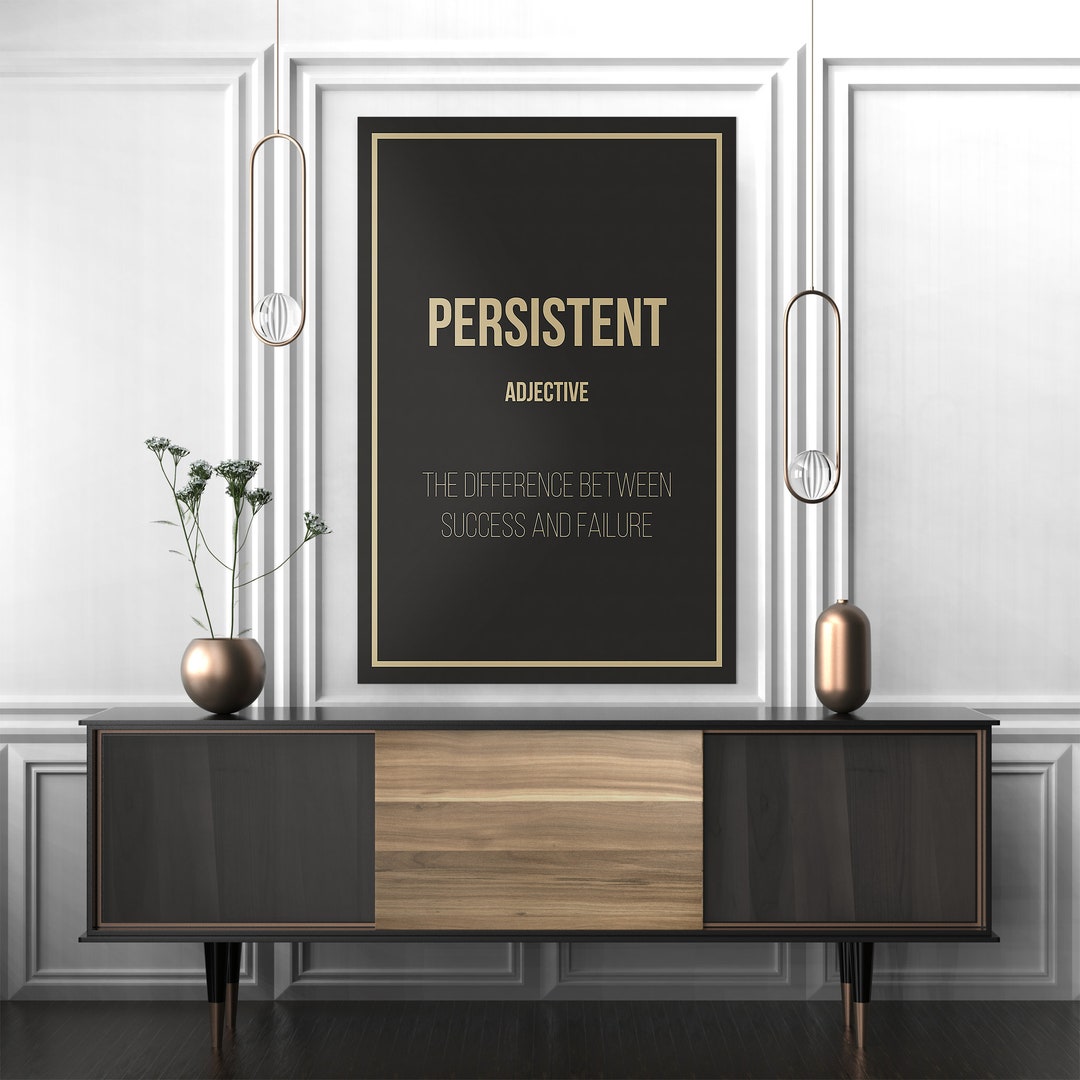 Persistent Definition Canvas Wall Art motivational Canvas - Etsy