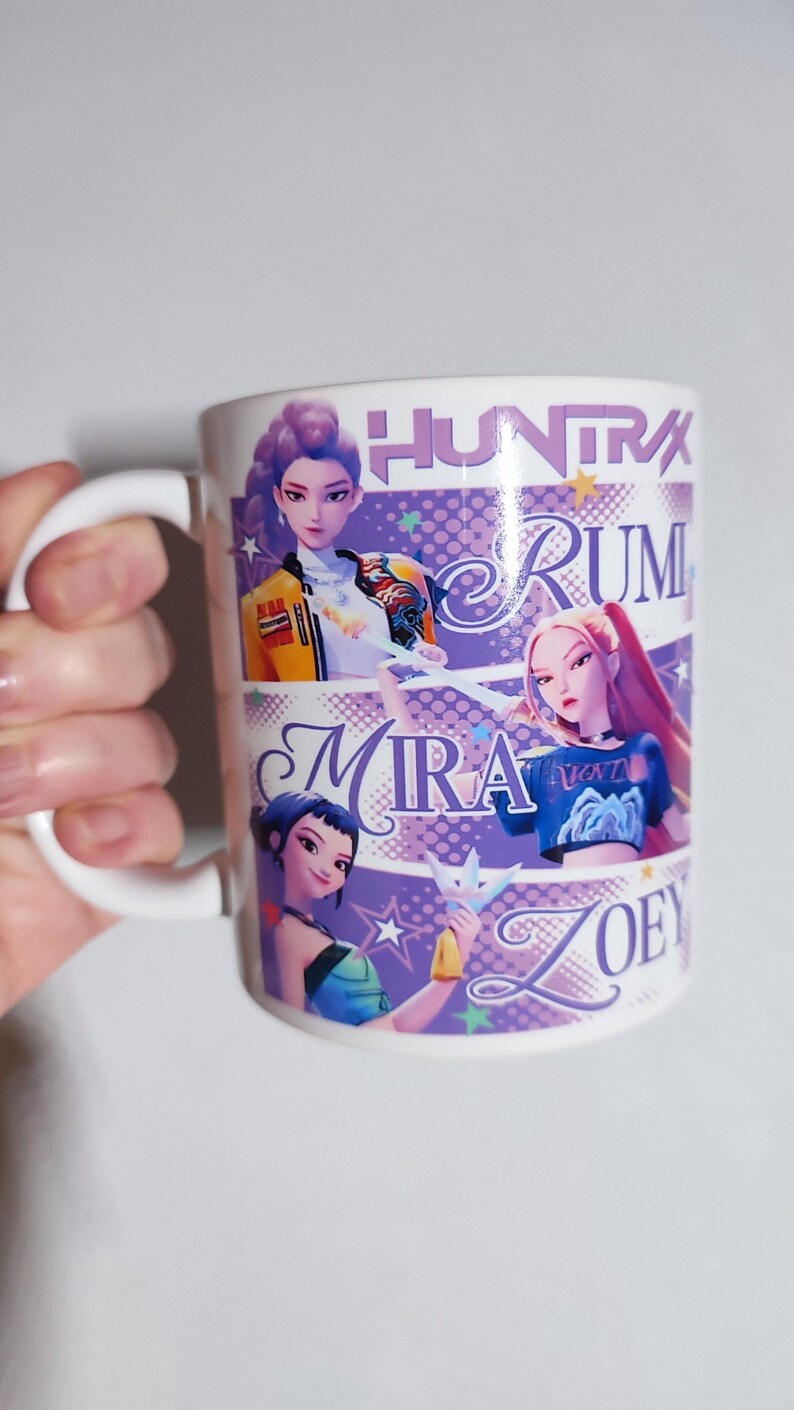 Handmade K-pop Demon Hunters Inspired Ceramic Tea Mug 330ml, Huntrix ...