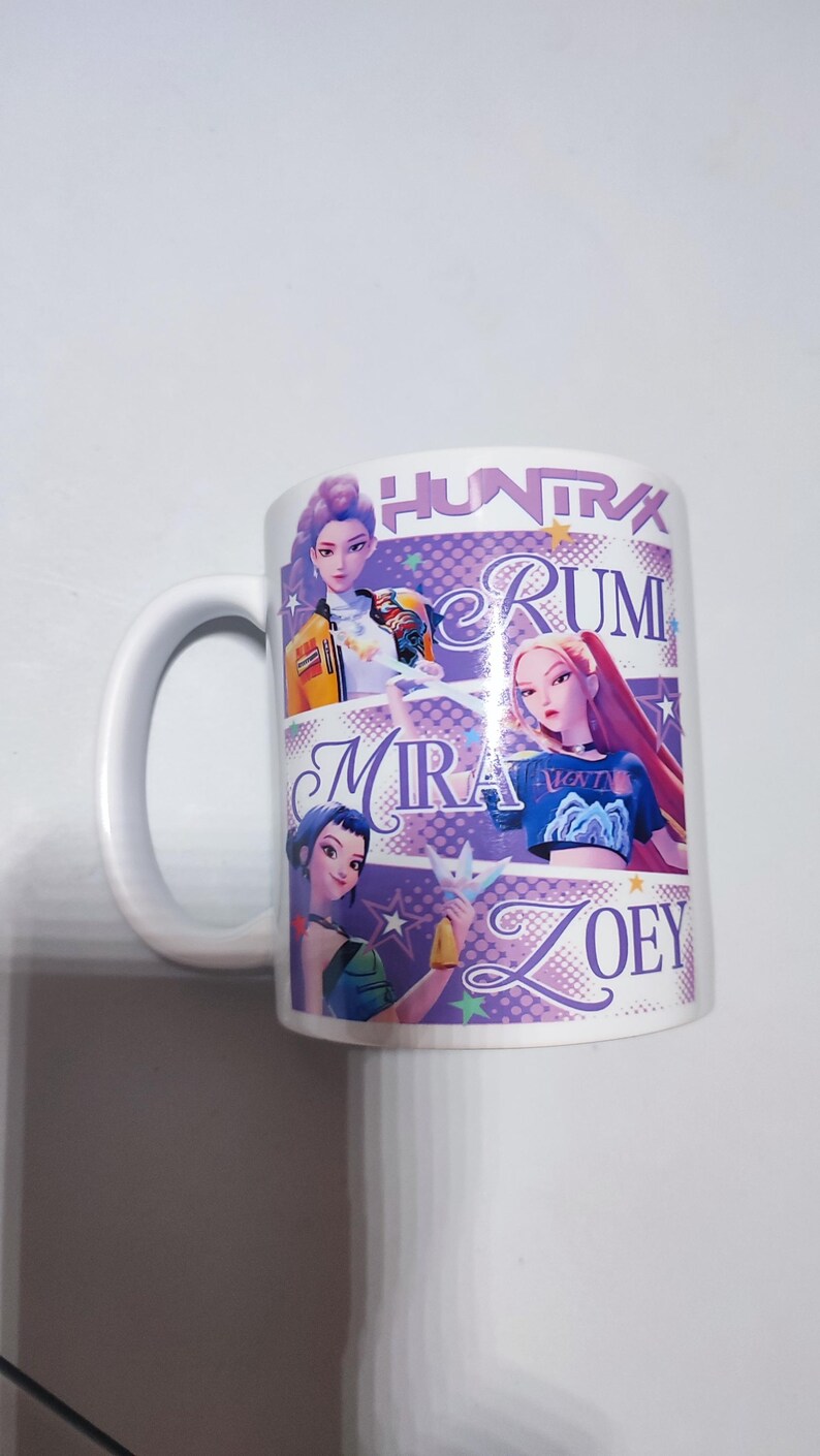 Handmade K-pop Demon Hunters Inspired Ceramic Tea Mug 330ml, Huntrix ...