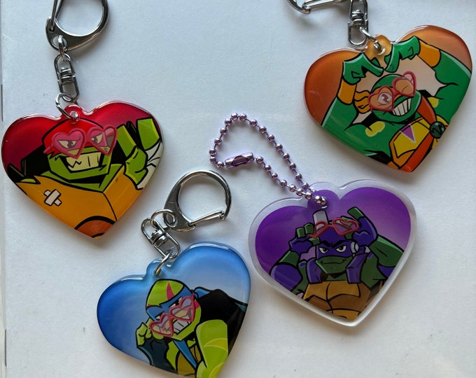 TMNT Heart Charms - Etsy