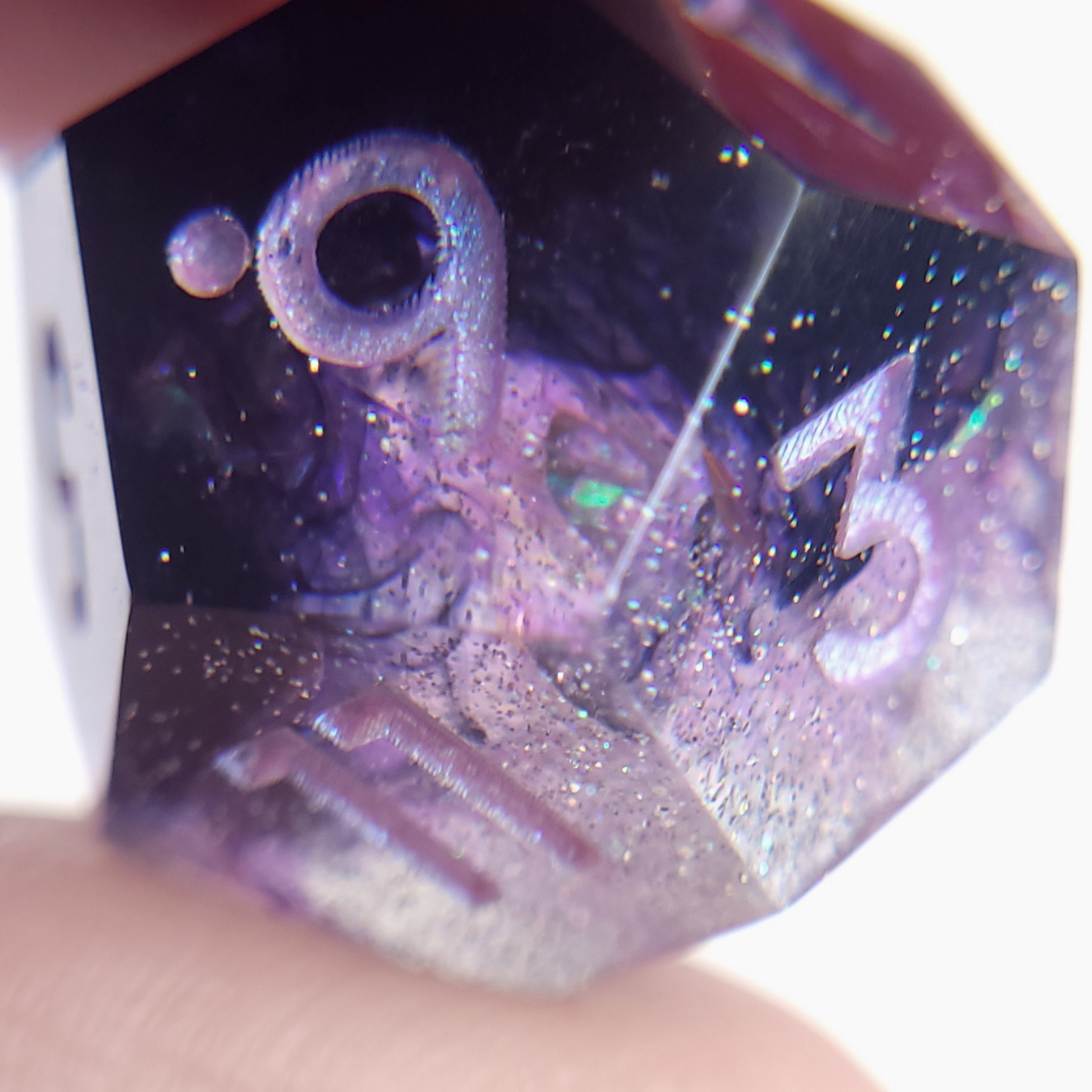 Handmade Dice Set, 7 Piece Dice Set, Crystal D4, 2x D20, Pen and Paper ...