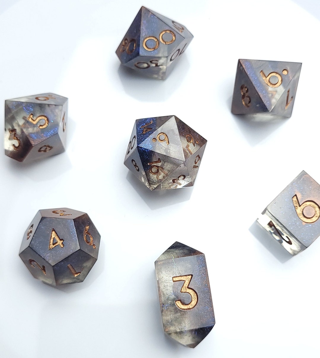 Handmade Dice Set, 7 Piece Dice Set, Barrel D4, Pen & Paper, Dnd Dice ...