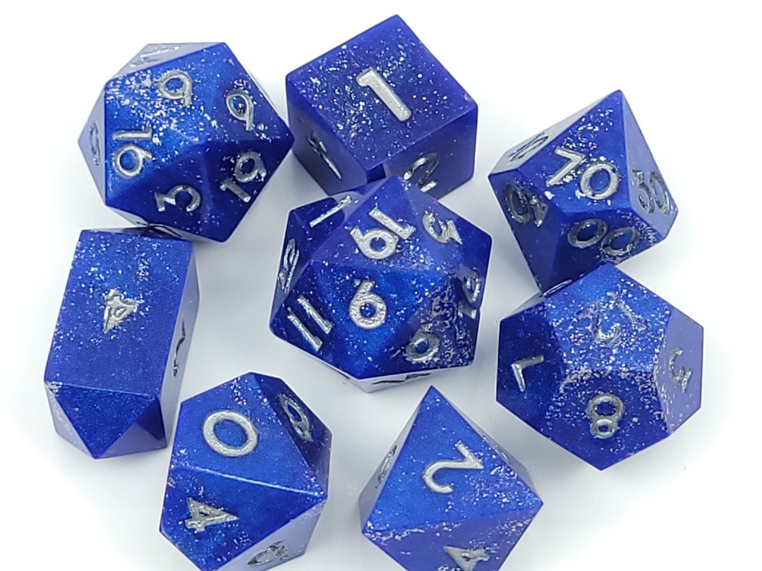 Handmade Dice Set, 8 Piece Dice Set, Shard D4, Jumbo D20 Chonk 30mm ...
