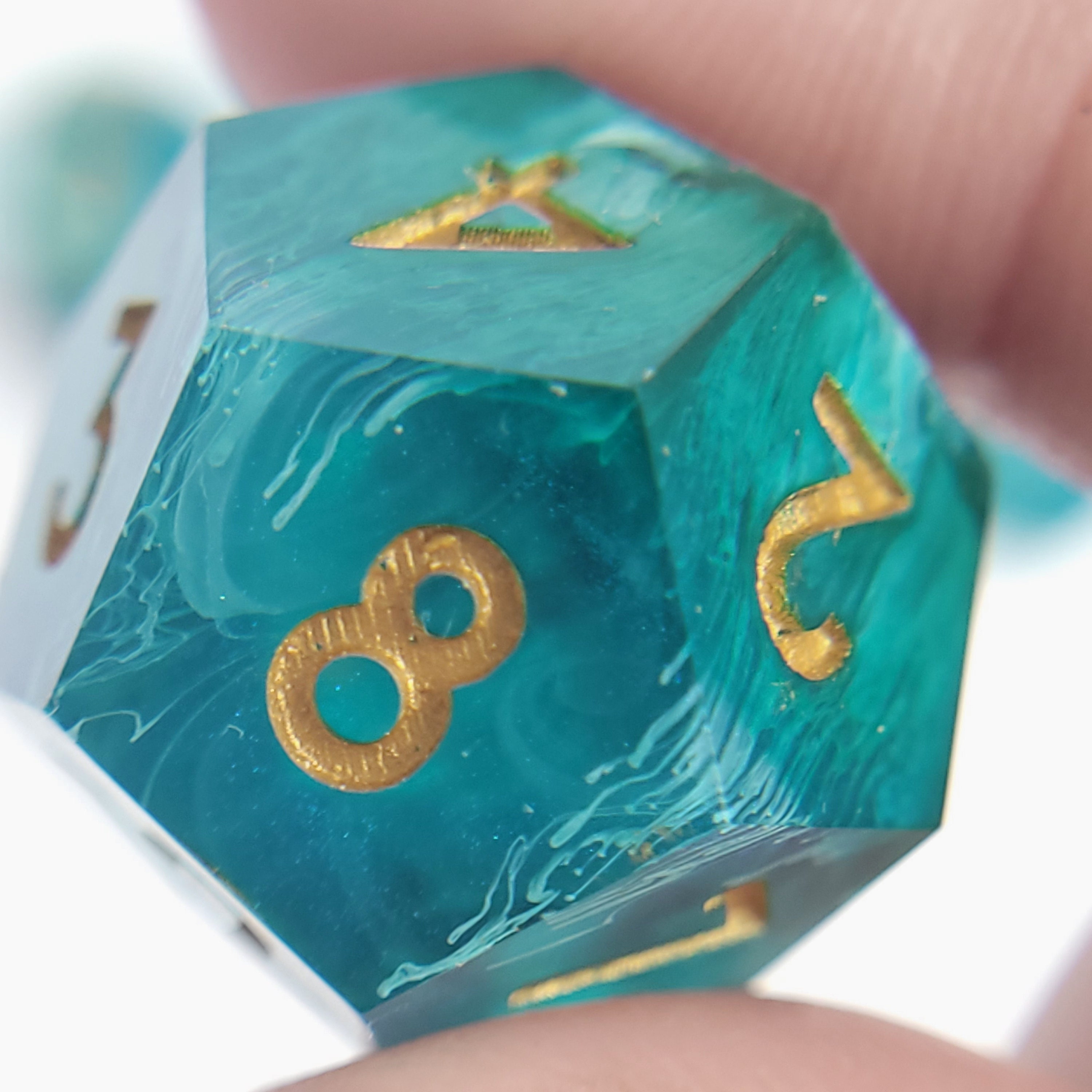 Handmade Dice Set, 7 Piece Dice Set, Shard D4, Pen & Paper, Dnd Dice ...