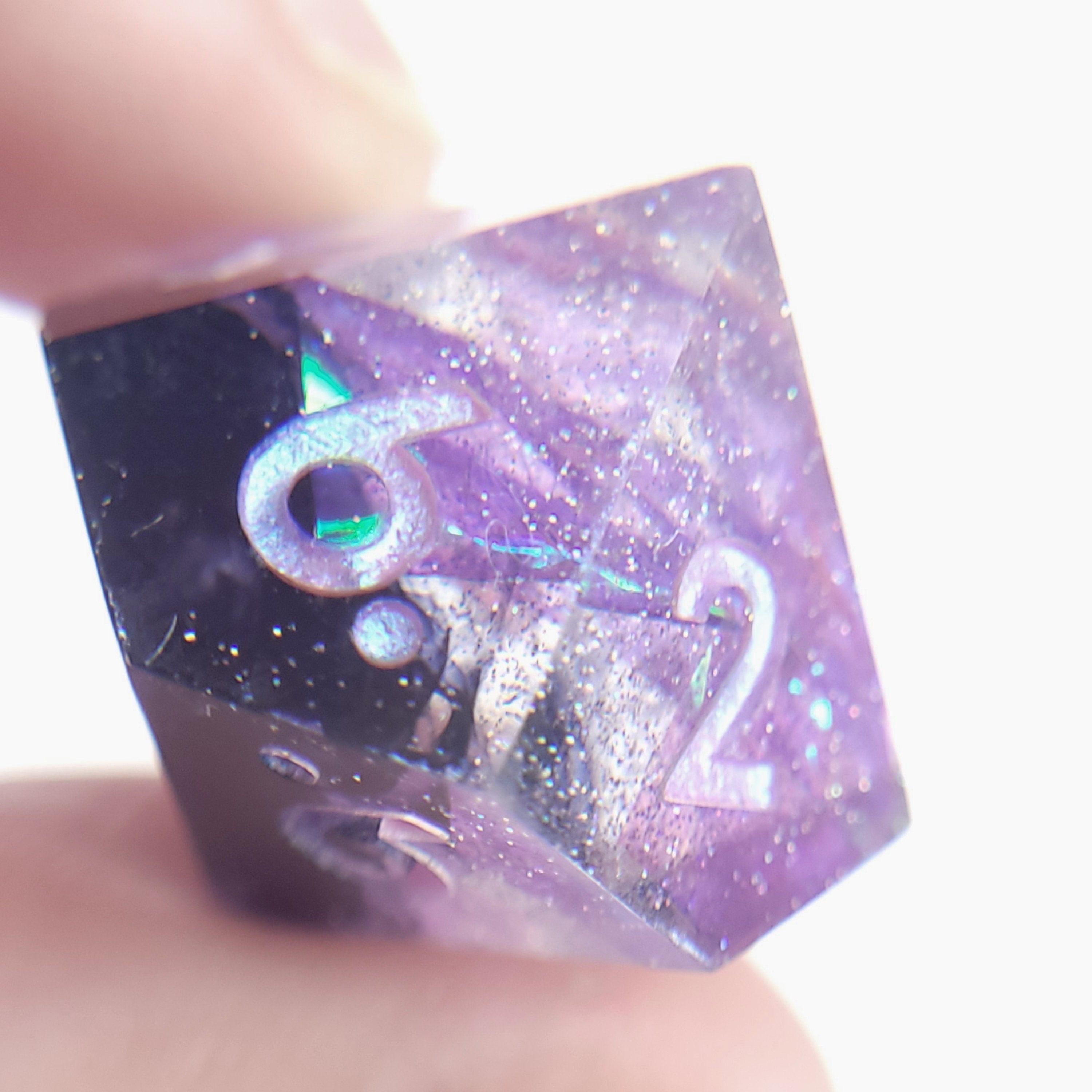 Handmade Dice Set, 7 Piece Dice Set, Crystal D4, 2x D20, Pen and Paper ...