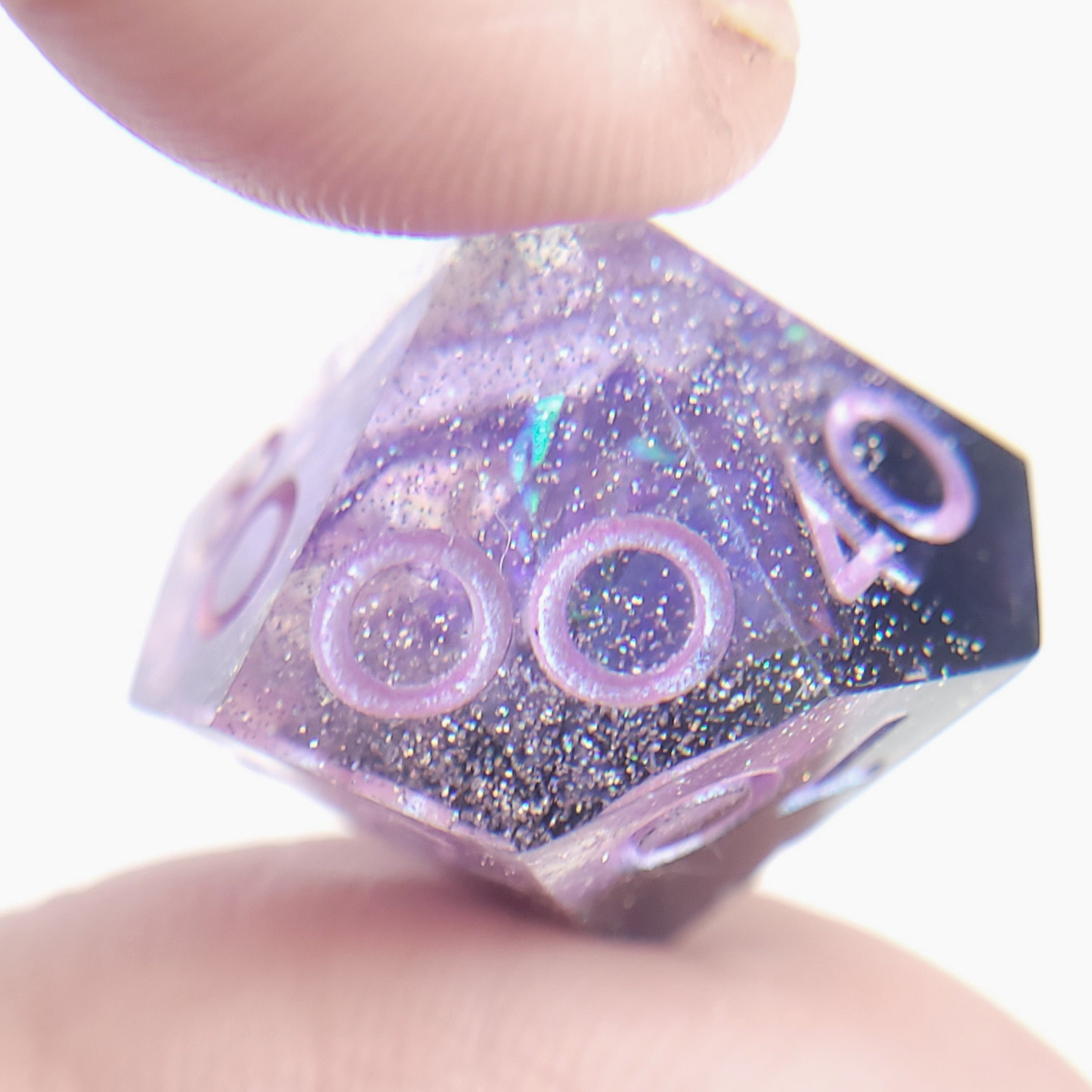 Handmade Dice Set, 7 Piece Dice Set, Crystal D4, 2x D20, Pen and Paper ...