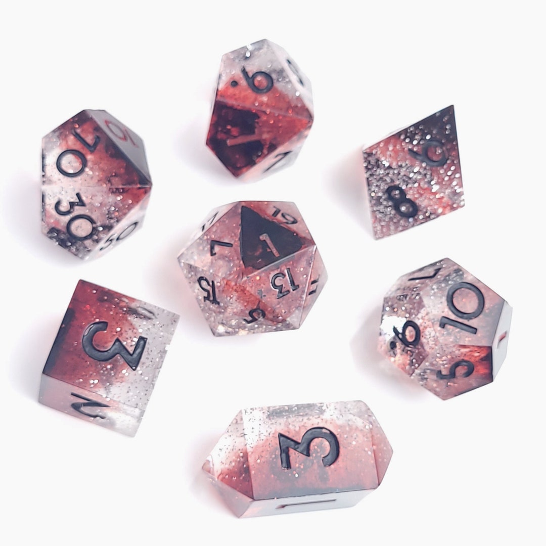 Handmade Dice Set, 7 Piece Dice Set, Shard D4, Pen & Paper, Dnd Dice ...